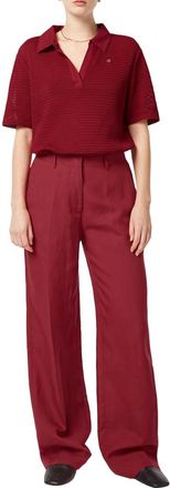 Scotch & Soda Damen Edie High Rise Tailored Wide-Leg Casual Pants, Roadside Red, 28W / 32L EU