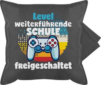 Shirtracer Kissenbezug - Grundschule Abgänger - Kissen - Level weiterführende Schule freigeschaltet | Geschenk Aufnahme in die weiterführende Schule | Übertritt 