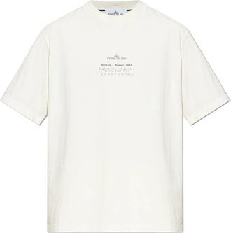 Stone Island Homme, Tops, Beige, Taille: L T-shirt avec imprim&eacute;