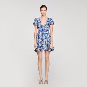 Sandro Robe courte &agrave; imprim&eacute; floral