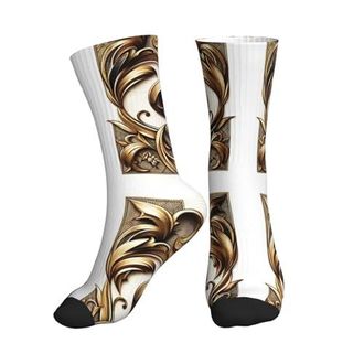 Generic Fleur De Lys R&eacute;tro Or Unisex Soquettes Sport Anti-Transpirante Chaussettes De Travail Chaude Chaussette De Basket Pour Les Loisirs Vie Quotidienne Ran