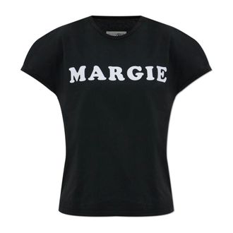 Maison Margiela Femme, Tops, Noir, Taille: 36 FR Margie Logo T-Shirt