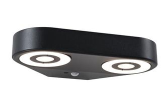 Paulmann 94866 Applique dextérieur LED Silma détecteur de mouv. émission lumineuse double IP44 280x176mm 3000K 2x5,5 / 2x0,7W 2x600lm 230V Anthracite