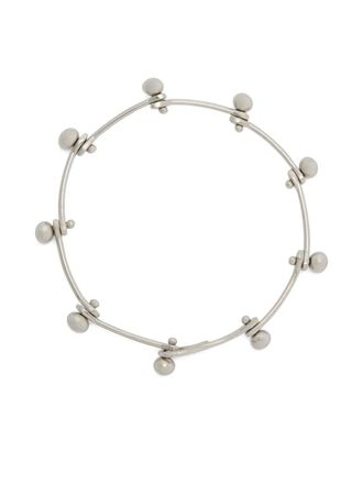 Jil Sander bracelet à perles métalliques - Gris
