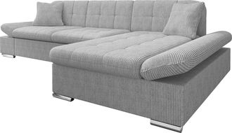 Mirjan24 Ecksofa Malwi Cord mit Regulierbare Armlehnen, L-Form Sofa mit Schlaffunktion und Bettkasten, Design Eckcouch, Wohnlandschaft, Couch (Poso 110, Seite:
