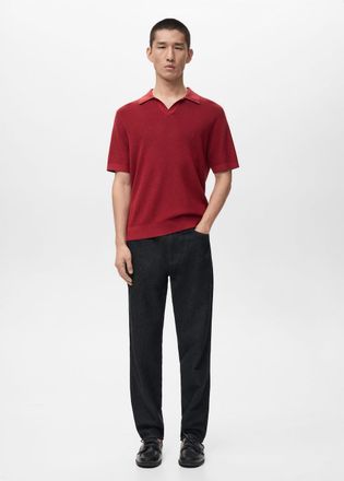 Mango Strukturiertes Baumwoll-Strickpolo rot - Herren - XXL - MANGO MAN