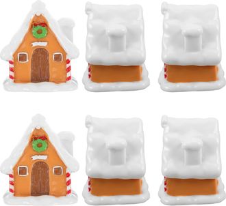DOITOOL 6 Stück 6-teiliges Resin Miniaturhaus-Dekor Figuren Schneehäuser für Festliche Tisch- und Wohnraumdekoration Vielseitige Weihnachtsdeko für Zuhause un