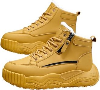 Generic Baskets Montantes Homme Bottes De Neige Plateforme Lacets Doublure en Peluche Chaude Bottes de Randonn&eacute;e Semelle Antid&eacute;rapante Tendance Chaussures D&eacute;c