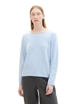 Tom Tailor Tom Tailor Pull pour Femme, 34916 - Blue Bubble Structure, XXL