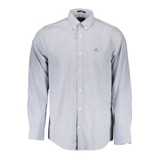 GANT Homme, Chemises, Bleu, Taille: S Chemise &Eacute;l&eacute;gante Bleue en M&eacute;lange de Coton Bio