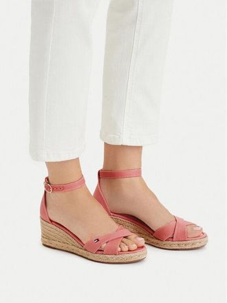 Tommy Hilfiger Espadrilles Hemp Crossover Strap Wedge Espadrilles FW0FW09332 Rosa