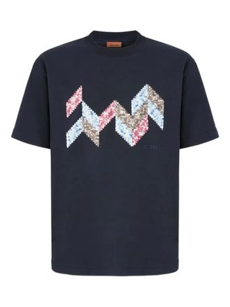 Missoni t-shirt en coton à motif géométrique - Bleu