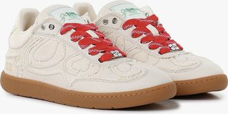 Ganni Baskets en toile &agrave; motifs surpiqu&eacute;s