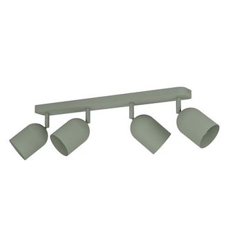 Eglo Plafonnier Tilston, 4 spots orientables, lampe de plafond pour salon et chambre, luminaire en acier vert fonc&eacute;, douille E14, 58 cm