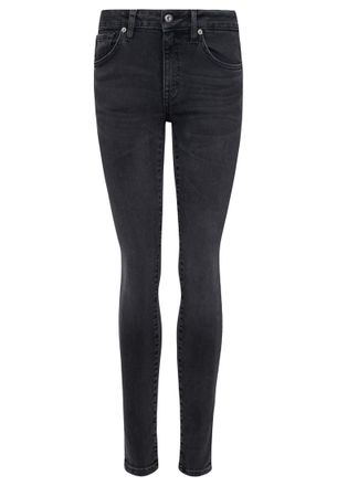 Superdry Damen R&ouml;hrenjeans mit mittlerer Leibh&ouml;he aus Bio-Baumwolle Walcott Schwarz Steingrau 26/30