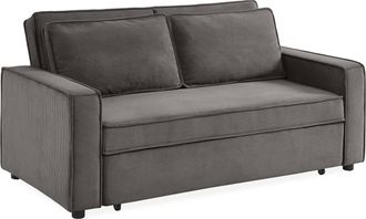 Sweeek Schlafsofa 3-Sitzer mit grauem Cordbezug, B 172,5 x T 91,5 x 88,5cm - Chill
