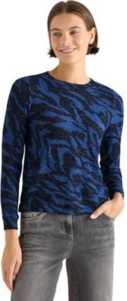 Cecil T-Shirt mélangé à Motifs urbains Bleu foncé mélangé, Taille M
