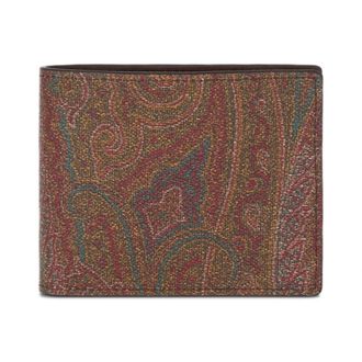 Etro Homme, Accessoires, Brun, Taille: ONE Size Portefeuille Jacquard Paisley