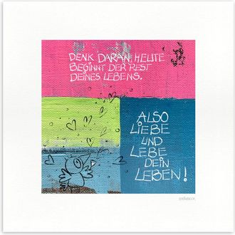 Steinbeck Kunst-Druck - Birds 44 - Es ist dein Leben - 30x30cm Museumsqualit&auml;t auf Hahnem&uuml;hle German Etching 310g/qm - OHNE RAHMEN