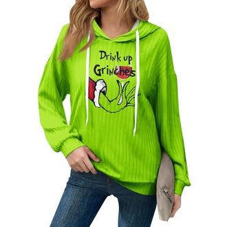 Generic Le Grinch Sweat A Capuche Femme Costume Adulte The Chaud De Pulls Pull Hiver Sweet Oversize Polaire Noel Sweatshirts Pilou Moche Noël Femmes Deguiseme