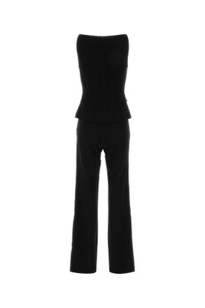 Self Portrait Womens Black Wool Jumpsuit Tute Tracksuits