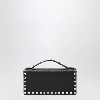 Valentino Garavani Rockstud Geldb&ouml;rse mit Kette aus schwarzem Leder