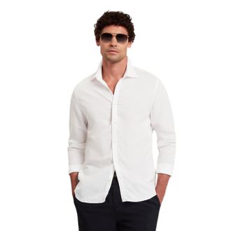 Ted Baker Hemd f&uuml;r Herren, Leinen-Mischung, Regul&auml;r, Lang&auml;rmlig (Wei&szlig;)