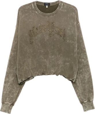 R13 sweat à slogan appliqué - Vert