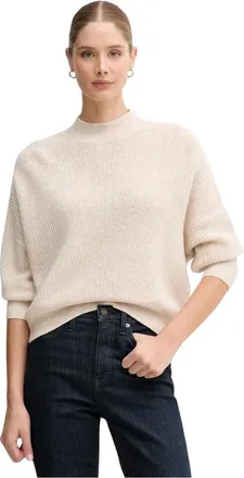Oui Femme, Pulls, Beige, Taille: 40 FR Tricot &agrave; col rond