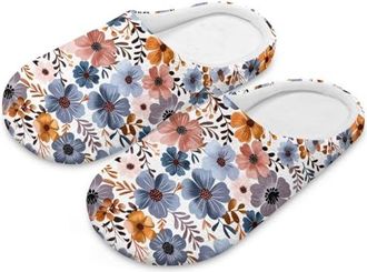 Coloranimal Chaussons de spa pour invit&eacute;s - Jetables et r&eacute;utilisables - Antid&eacute;rapants - Bout ferm&eacute;, Fleur aquarelle., 35.5/36.5 EU