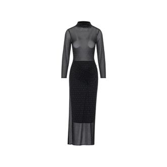 Liu Jo Langes T&uuml;llkleid mit Strasssteinen - - Dresses - Damen - Schwarzk - L