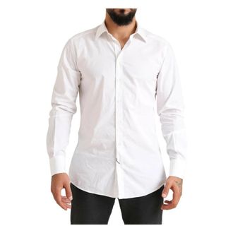 Dolce & Gabbana Wundersch&ouml;nes Wei&szlig;es Gold Formelles Hemd - - Shirts - Herren - Wei&szlig; - XS