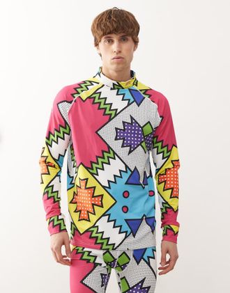 OOSC Day Tripper - Bunt gemustertes Baselayer-Oberteil