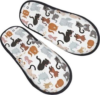 Generic Pantoufles En Peluche Impression DEmpreintes De Chat Slippers Hiver Antid&eacute;rapants Chaussures Pour Ext&eacute;rieur Int&eacute;rieur Unisex M