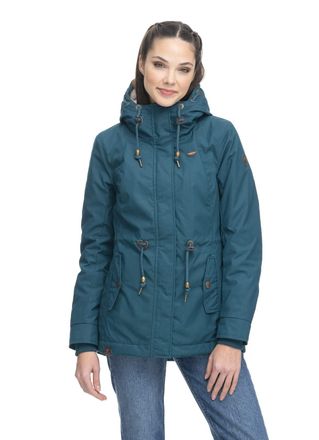 Ragwear MONADIS Damen Frauen Parka,Mantel,&Uuml;bergangsmantel mit Kapuze,Herbstmantel,wasserabweisend,Gr&uuml;n,S