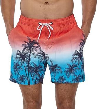 Generic Short de bain dété pour homme - Séchage rapide - Short de bain pour homme - Short de bain de vacances - Short de surf avec cordon de serrage, rouge pa