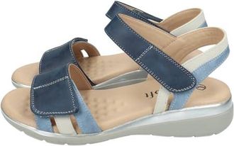 mysoft 25M002 Sandales pour femme Semelle intérieure en mousse à mémoire de forme Design léger et fermeture réglable, bleu marine, 38 EU
