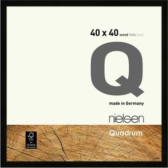 Nielsen Design Bilderrahmen, 40 x 40 cm, Holz, Schwarz, Posterrahmen zum Aufhängen im Hoch- & Querformat, Echtglas, Quadrum