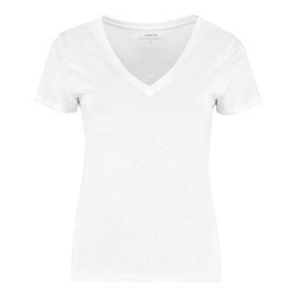 Vince V-Ausschnitt Baumwoll T-shirt - - Tops - Damen - Wei&szlig; - L