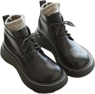 Generic QXDZSW Bottes courtes &agrave; t&ecirc;te large pour femme - Imperm&eacute;ables - En peluche chaude - En laine - Chaussures moches et mignonnes, Peluche noire 01, 38.5 E