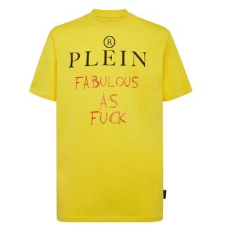 Philipp Plein Homme, Tops, Jaune, Taille: 3XL T-shirt Col Rond MC