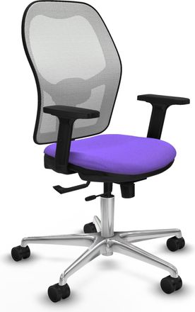 Piqueras y Crespo Schreibtischstuhl, wei&szlig; und lila, mit 2D-Armen, h&ouml;henverstellbare Lendenwirbelst&uuml;tze, ausgestattet mit Syncro/Traslack und injiziertem Schaumstoff, We