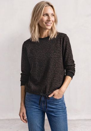 Street One Sweatshirt STREET ONE, Damen, Gr. 34, braun (molten earth), Sweatware, 85% Baumwolle, 15% Polyester, comfort fit, Rundhals, Rippb&uuml;ndchen, Sweatshirts 