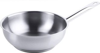 Contacto Sauteuse Edelstahl 18/10 &Oslash;20 cm mit Rohrgriff & Sch&uuml;ttrand, induktionsgeeignet, Kapselboden, Kochtopf ohne Deckel