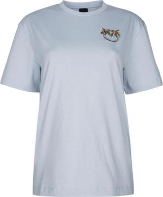 Pinko Pinko, Femme, Tops, Bleu, Taille: 42 FR Strepitoso T-shirt Jersey