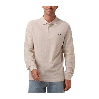 Fred Perry Homme, Tops, Beige, Taille: L Polo à Manches Longues