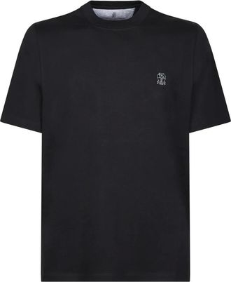 Brunello Cucinelli Homme, Tops, Noir, Taille: S T-Chemises