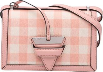 Loewe Pre-owned Petit Sac Bandouli&egrave;re Gingham en Cuir Barcelona - Femme - Pre-owned - Rose - Taille: ONE Size