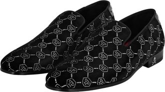 Philipp Plein Loafer - Faulenzer Monogram Mit Schmucksteinen - Gr. 39 (EU) - in Schwarz - f&uuml;r Damen