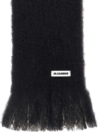 Jil Sander Mohair Blend Scarf - Black